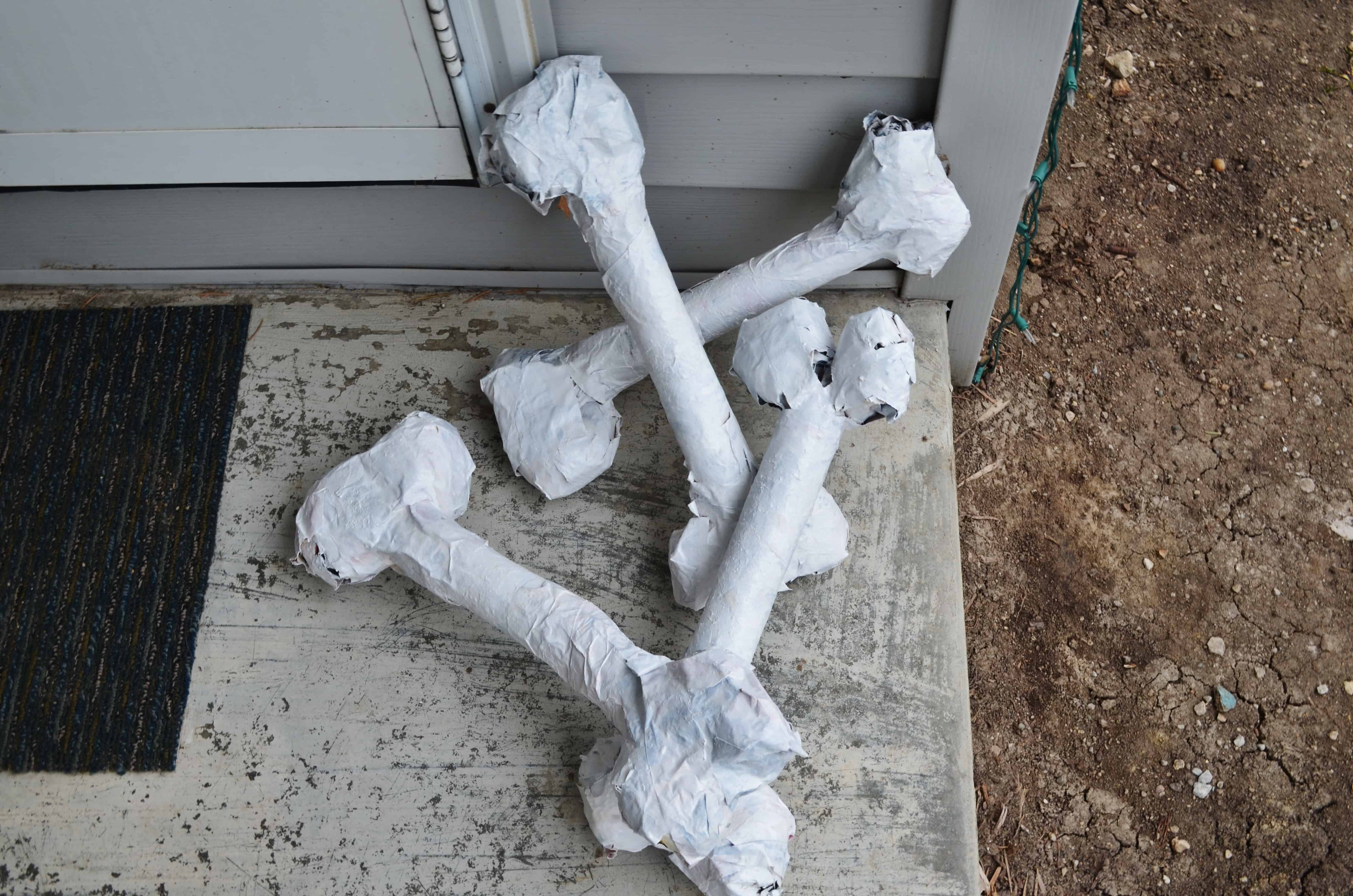 DIY Paper Mache Dinosaur or Halloween Bones Tutorial