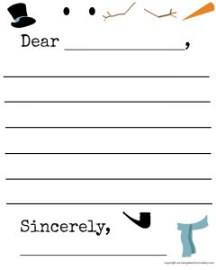 FREE Snowflake and Snowman Winter Letter Template Printable