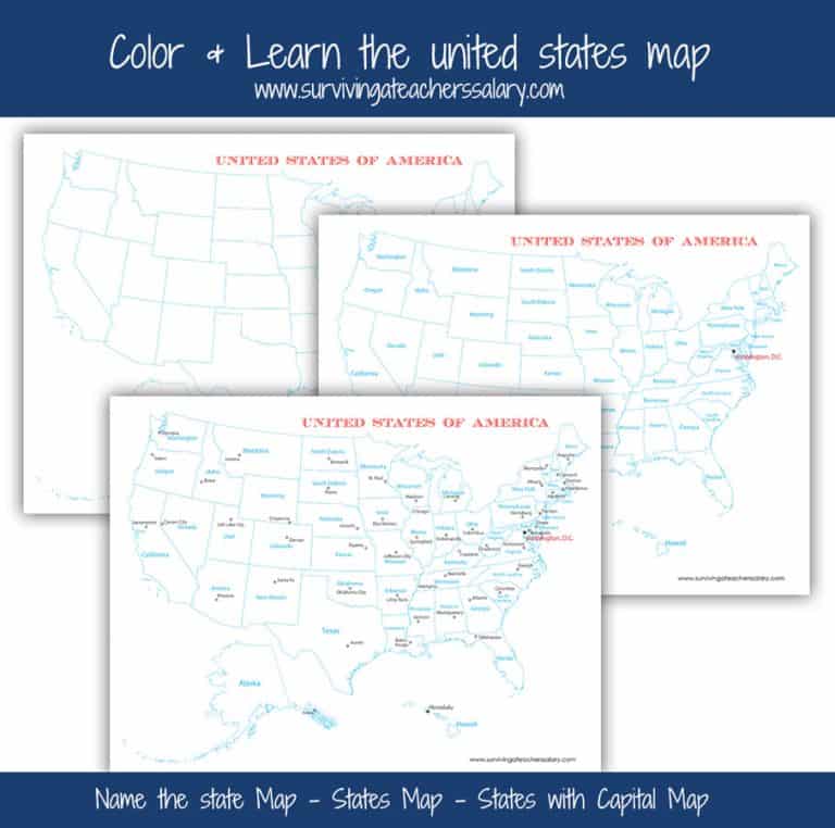 FREE U.S.A. Map Printables - Blank, City, and States