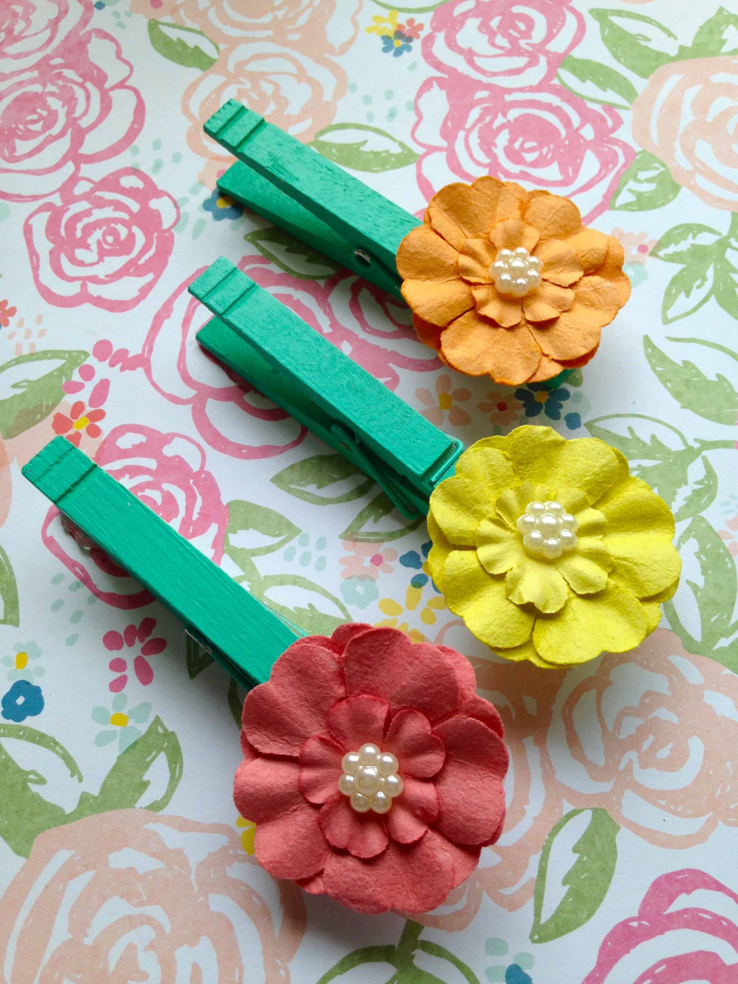 Pretty Spring DIY Clothespins Home Decor Craft
