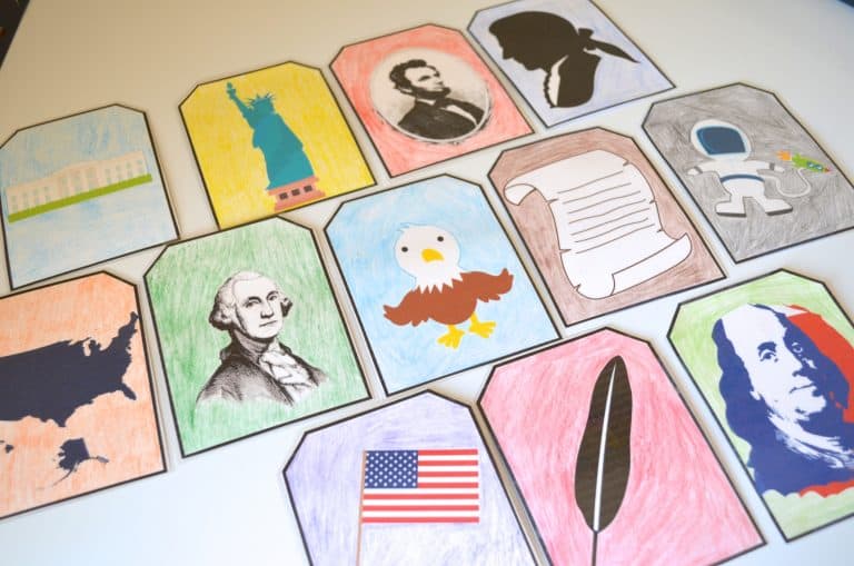 FREE Patriotic Printable History Trading Flash Cards for Kids