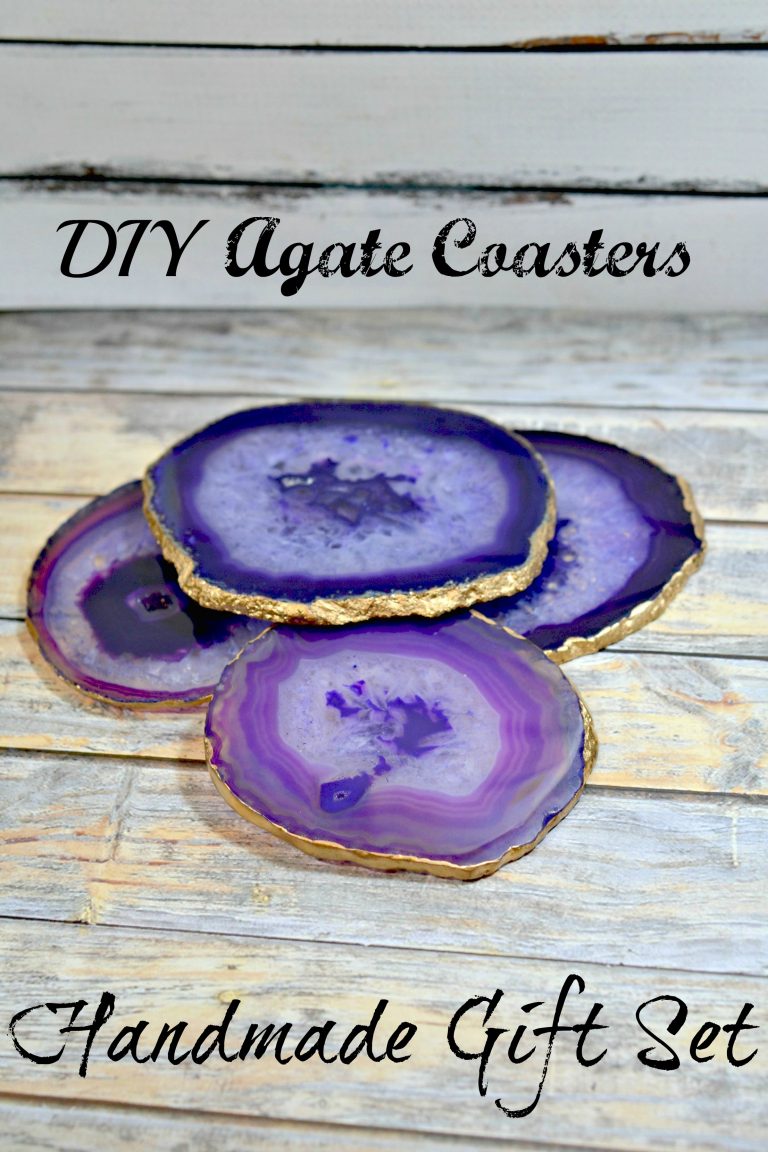 DIY Agate Slice Coasters Handmade Natural Gift Set