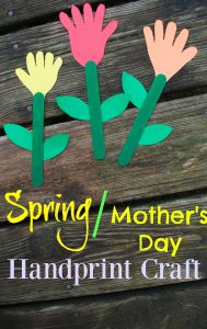 Spring Flowers Mothers Day Handprint Craft for Kids