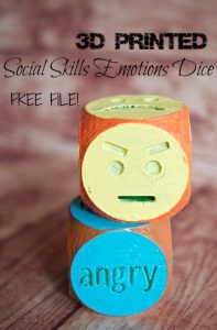 3D Printed Social Skills Dice Emotions Game for Children with Autism