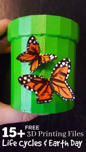 FREE Butterfly Flowerpot 3D Printing File for Earth Day Gardens