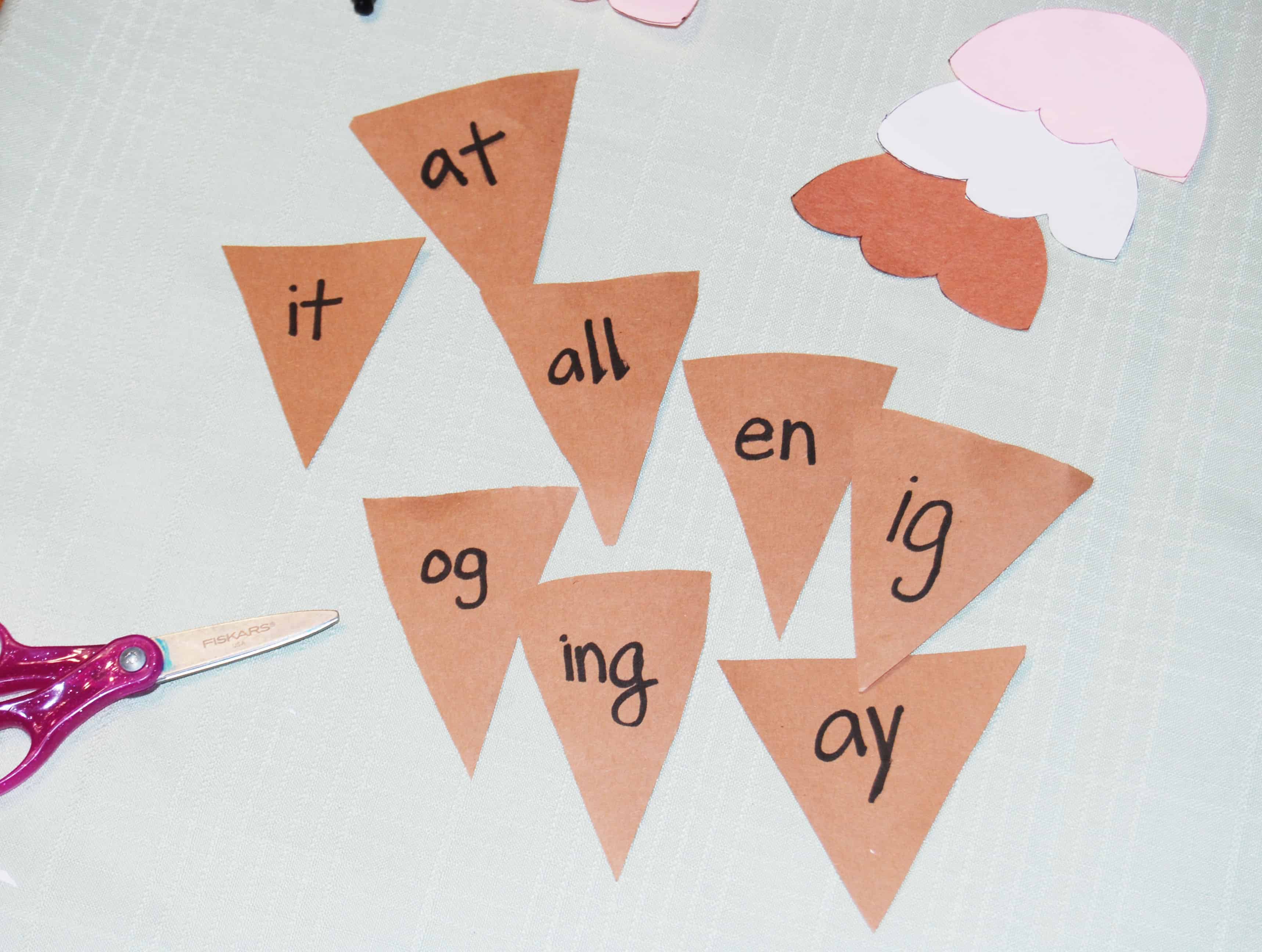 Summer Kid's Activity: Ice Cream Word Families Literacy Game