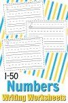 Free Math Printable: Writing Numbers 1-50 Writing Worksheets