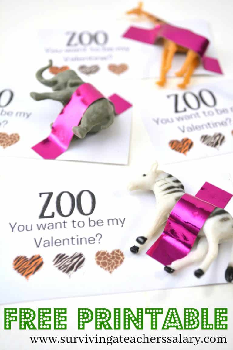 "Zoo You Want to be My Valentine?" FREE Printable Valentine's Day Card