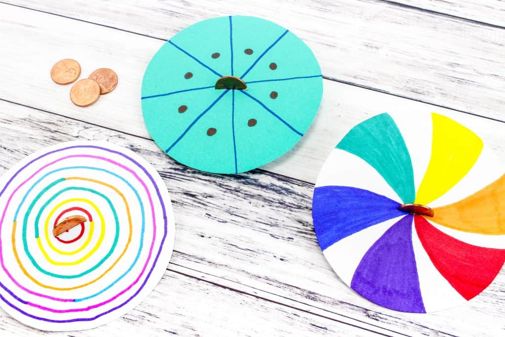 Make Your Own Lucky Penny Spinner Fine Motor Skills STEM Art Activity