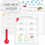 Record the Weather, Writing Practice, & Weather Match Game Printables