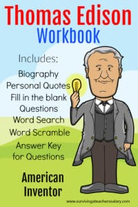 All About Thomas Edison Worksheets + Experiments for Kids