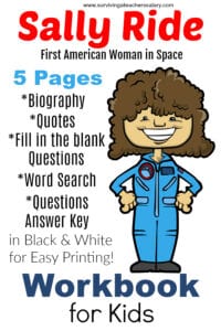 All About Sally Ride Worksheets & Activities for Kids