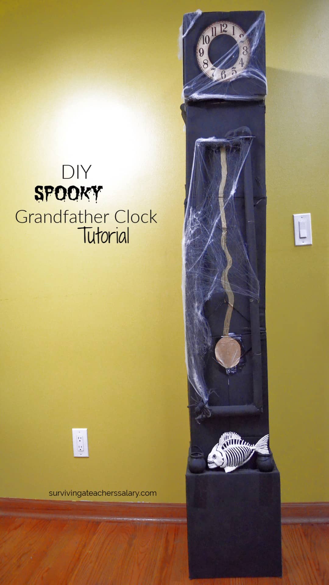 Cheap Halloween Decor: DIY Halloween Clock from Cardboard Boxes