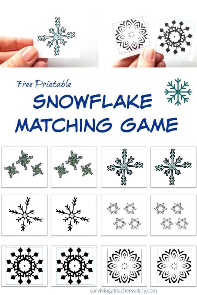 Symmetrical Snowflake Craft Stick Magnetic Activity + Printables