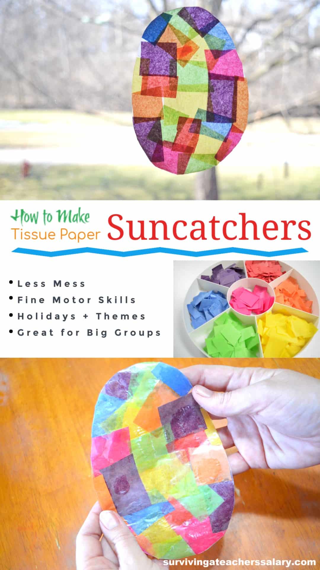Make Suncatchers with Tissue Paper - Fine Motor Skills Sensory Activity