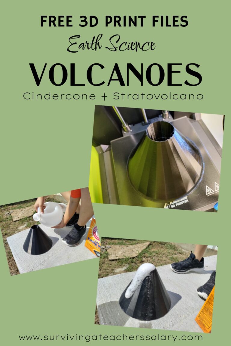 3D Print Files for Earth Science Volcano Lesson